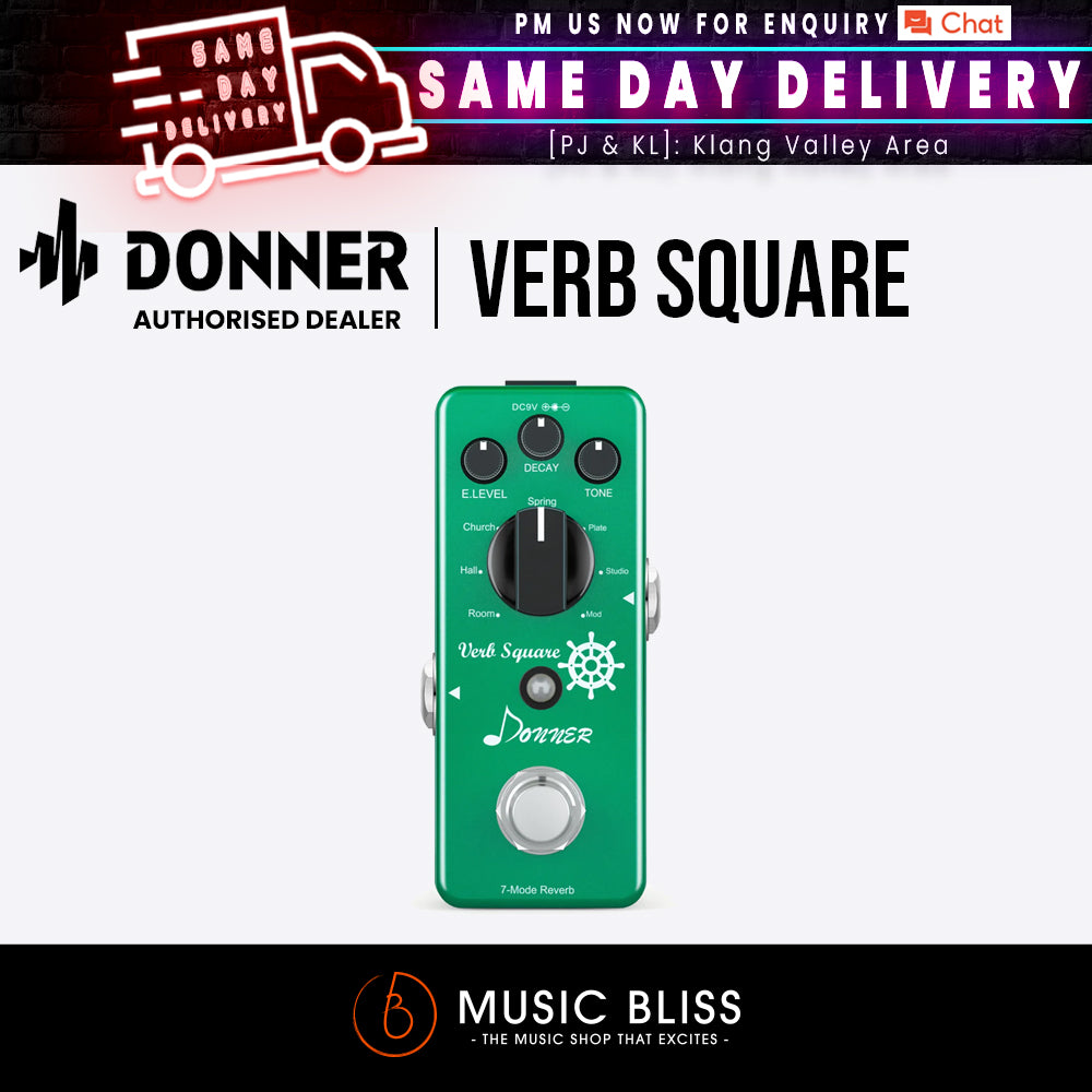 Donner Reverb Guitar Pedal, Verb Square Digital Reverb 7 Modes Room ...
