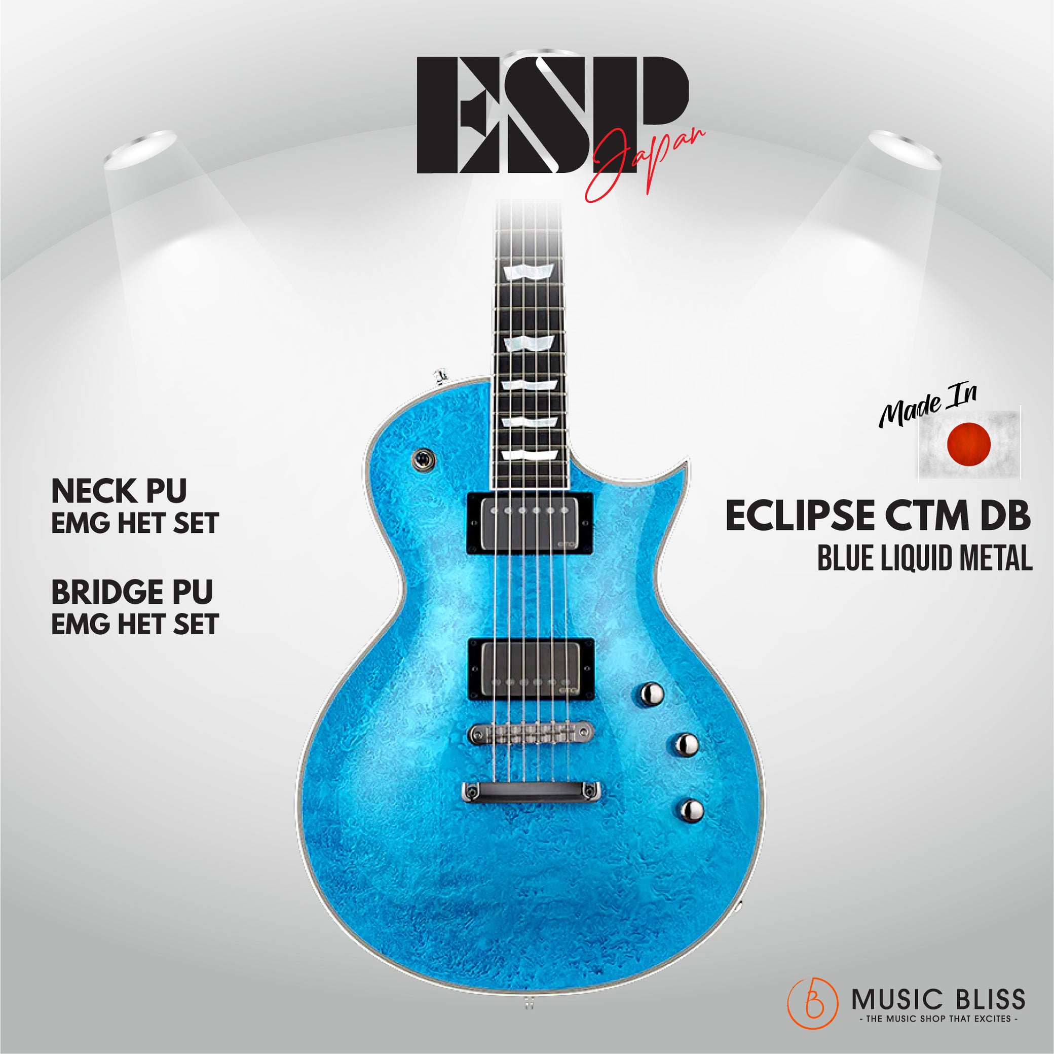 ESP Original ECLIPSE CTM DB - Blue Liquid Metal [MIJ - Made in Japan ...