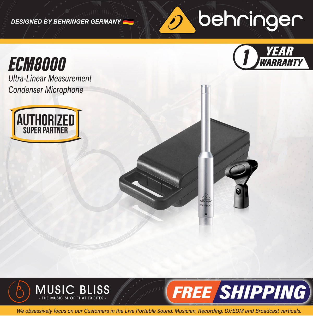 Behringer ECM8000 Measurement Condenser Microphone | Music Bliss Malaysia