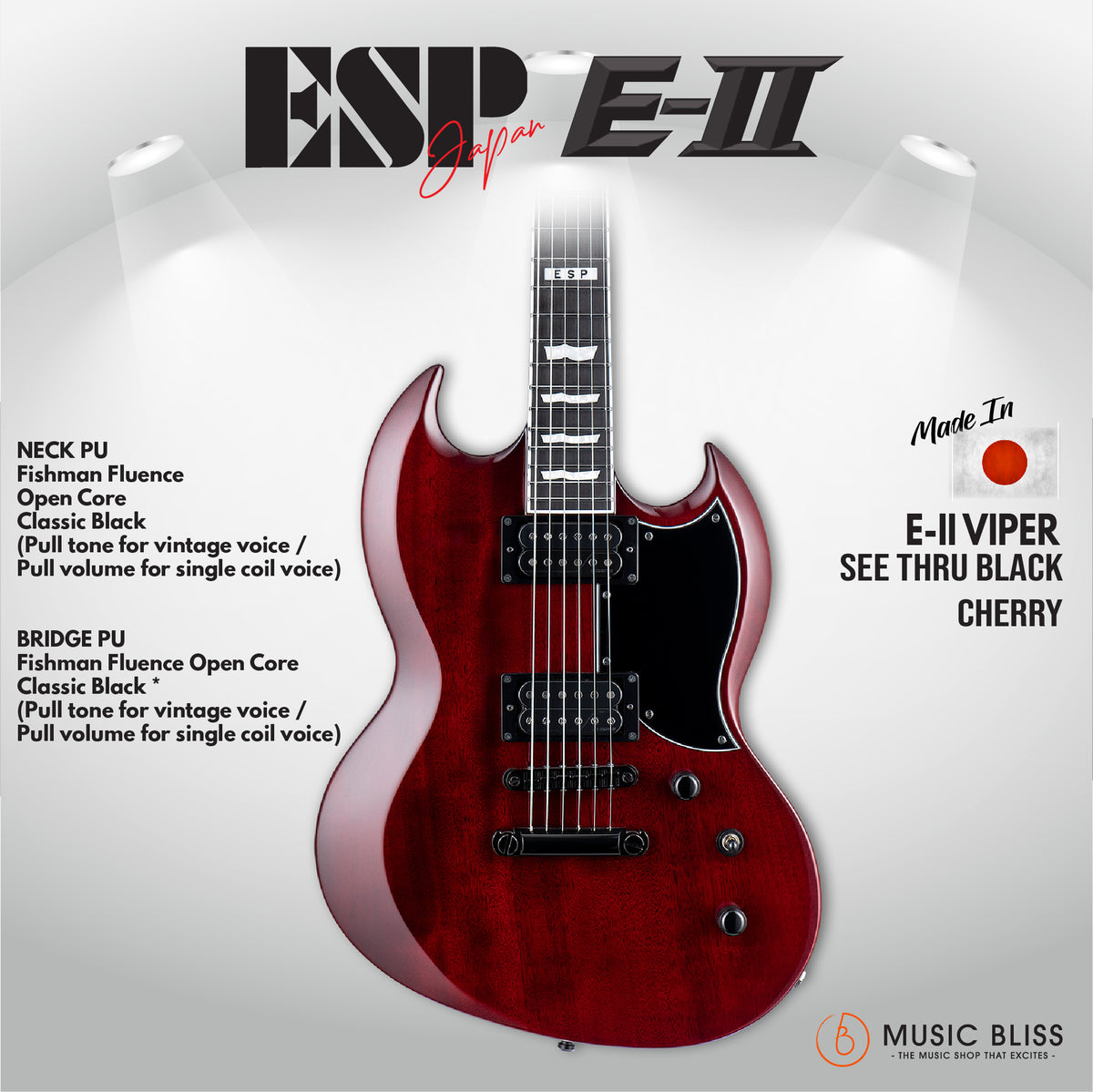 ESP Japan E-II Viper Electric Guitar - See-thru Black Cherry [MIJ ...