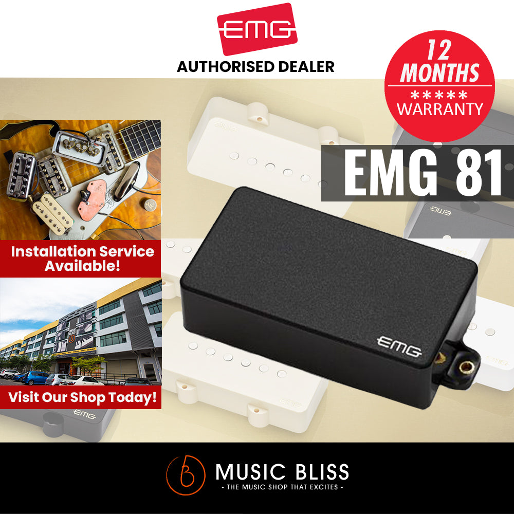 EMG 81 Active Ceramic Humbucker Guitar Pickup - Black — Music Bliss ...