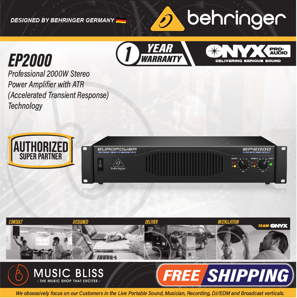 Behringer Europower EP2000 2-channel Power Amplifier | Music Bliss Malaysia