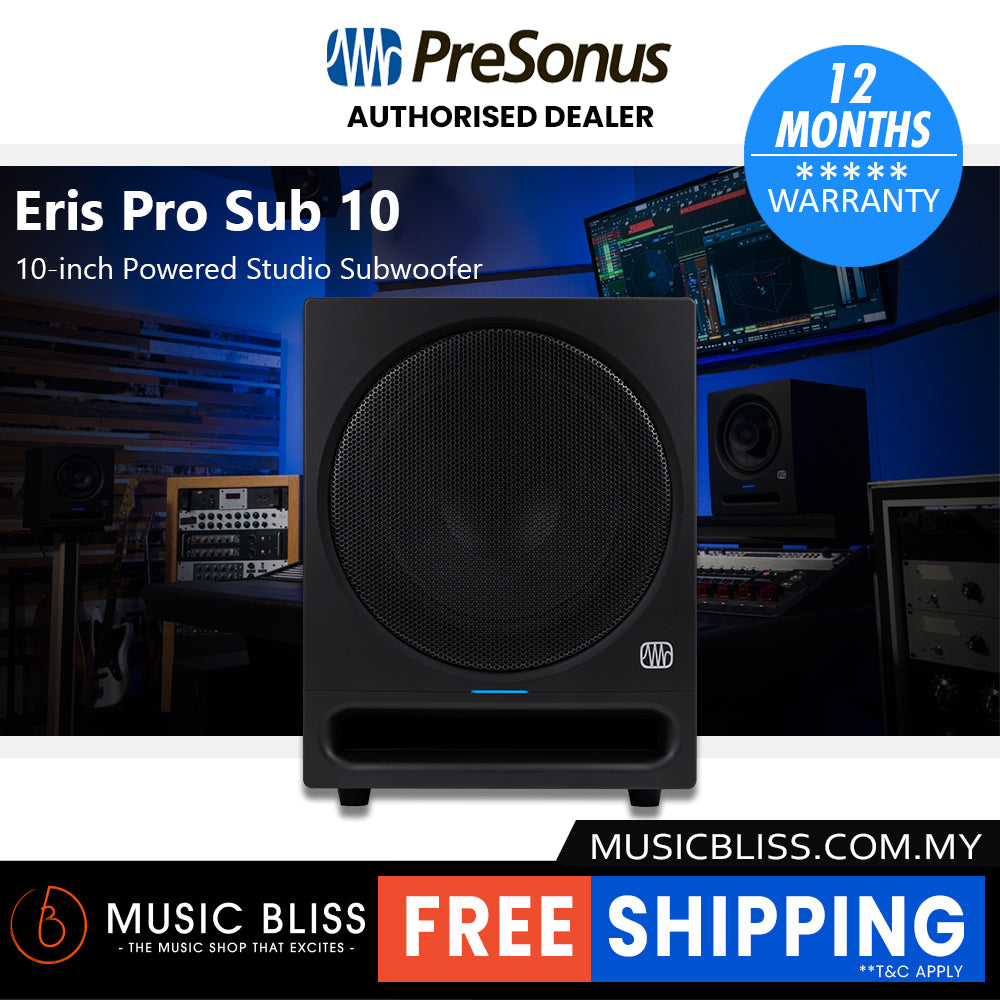 PreSonus Eris Pro Sub 10 10-inch Powered Studio Subwoofer | Music Bliss ...