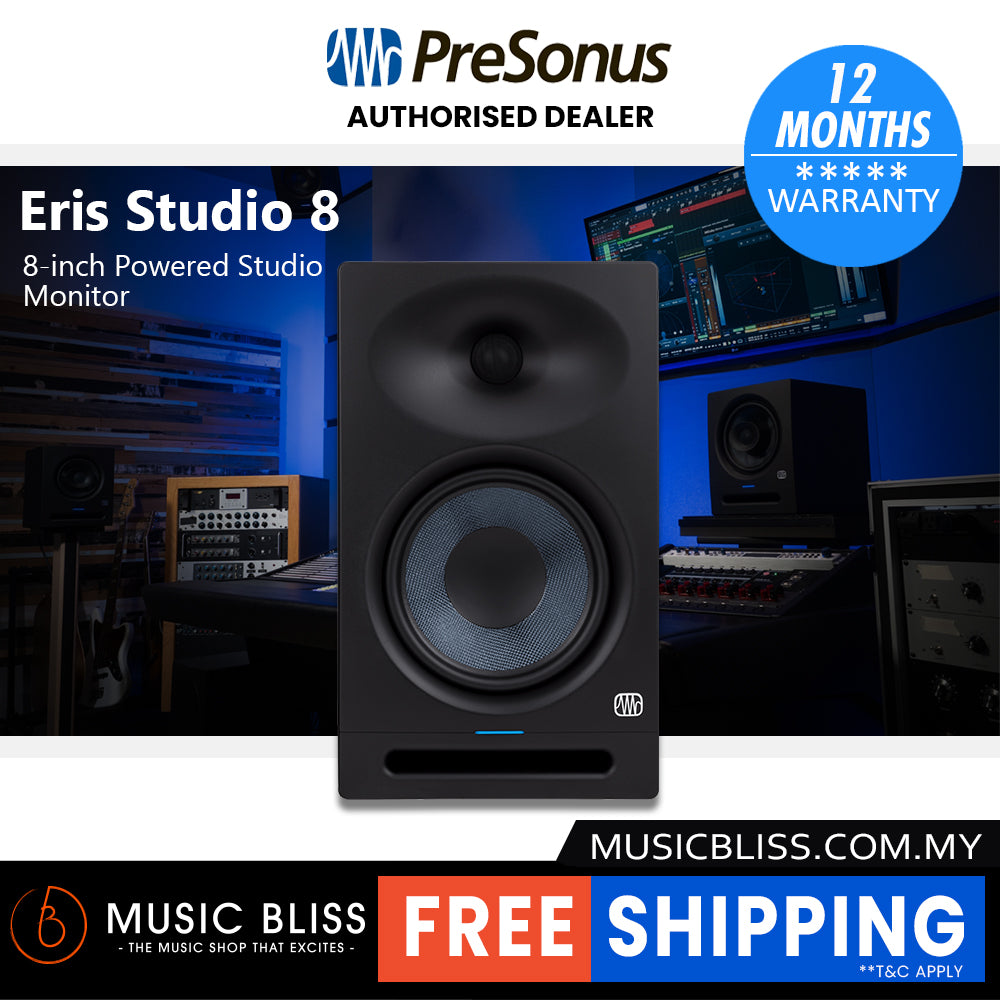 PreSonus Eris Studio 8 8-inch Powered Studio Monitor | Music Bliss Malaysia