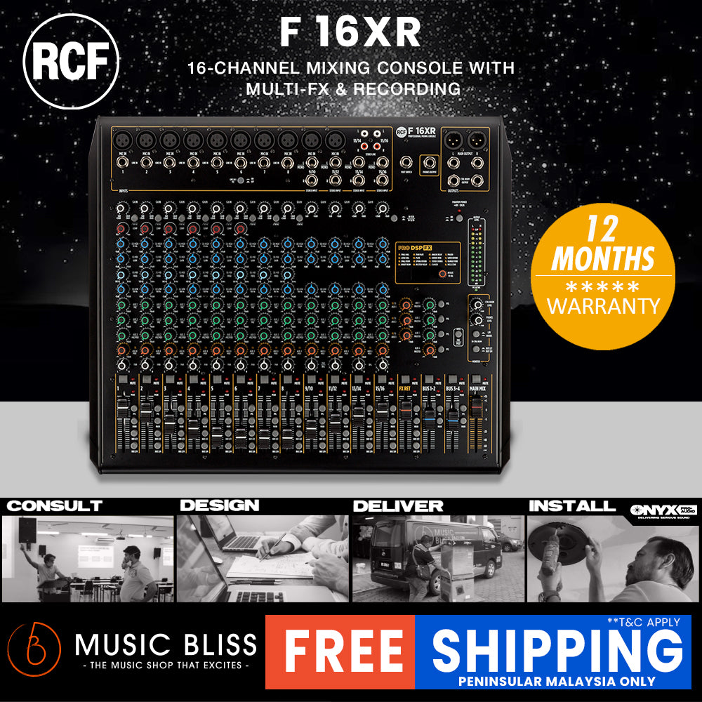 RCF F 16XR 16-Channel Mixer with Multi-FX | Music Bliss Malaysia