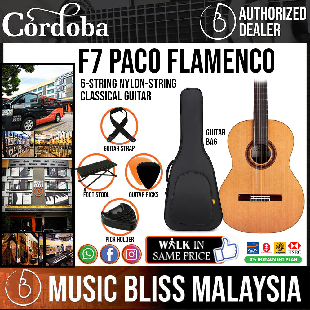 Cordoba F7 Paco Flamenco - Solid Canadian Cedar Top, Rosewood Back ...
