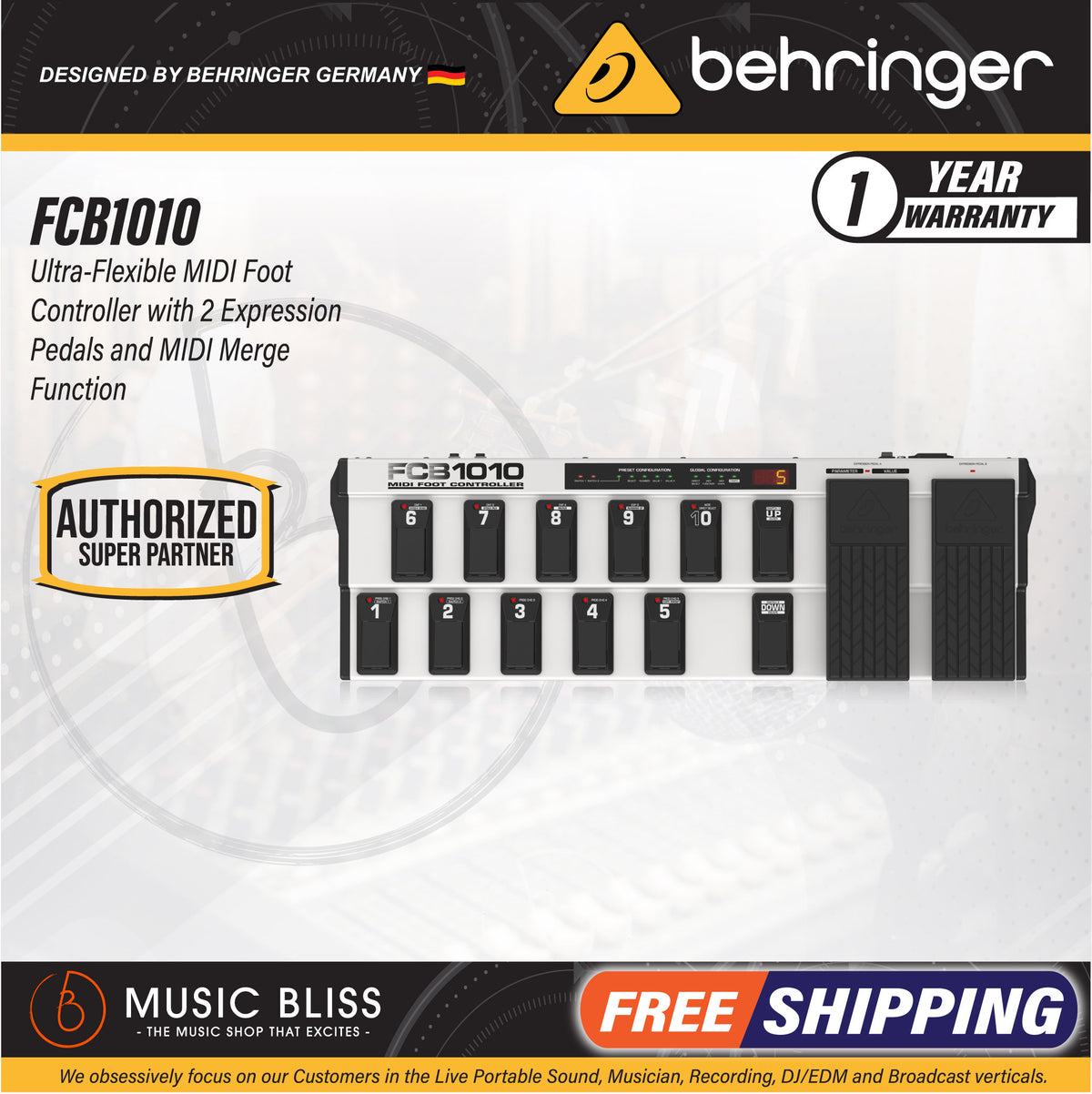 Behringer FCB1010 MIDI Foot Controller | Music Bliss Malaysia