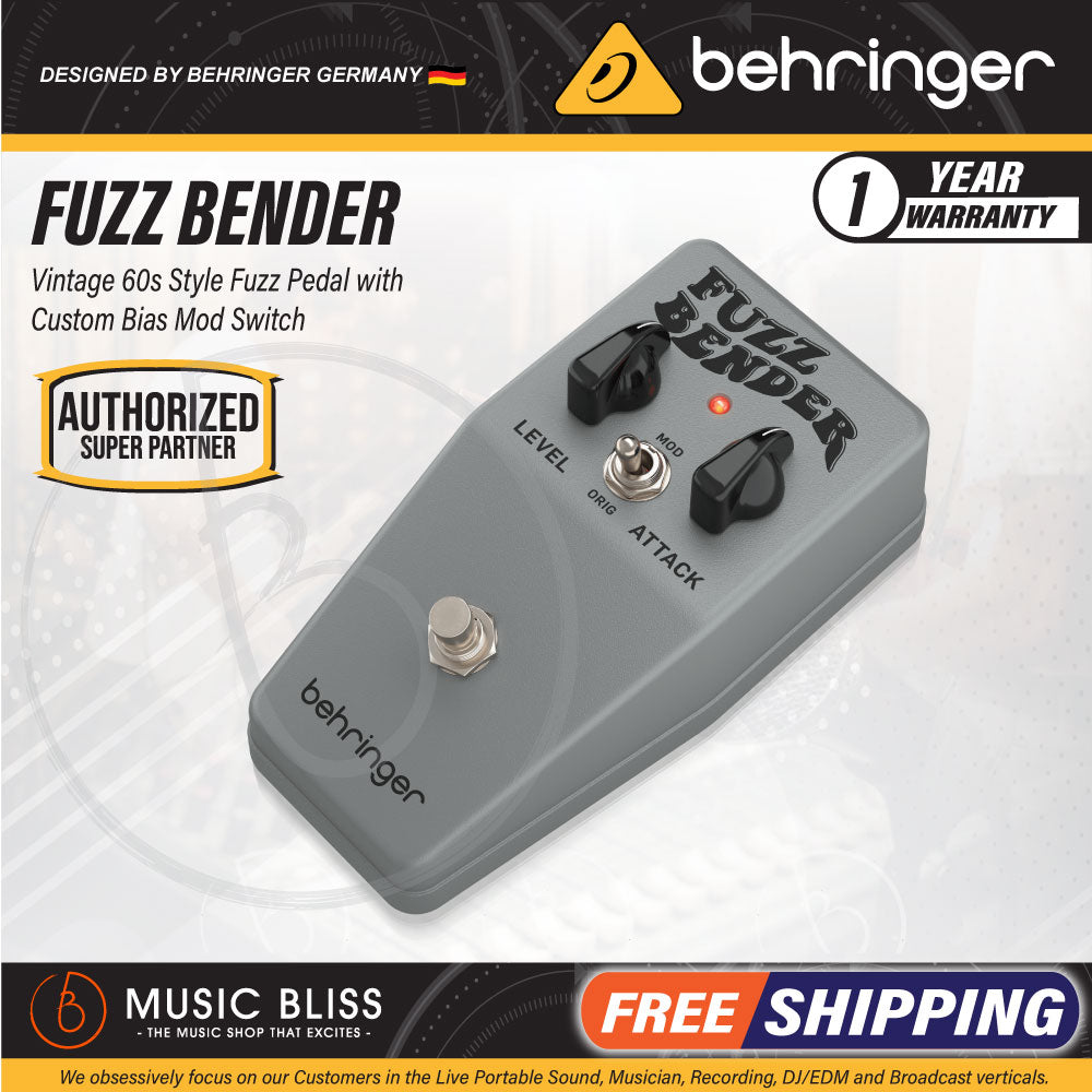 Behringer Fuzz Bender Vintage 60s Style Fuzz Pedal | Music Bliss Malaysia