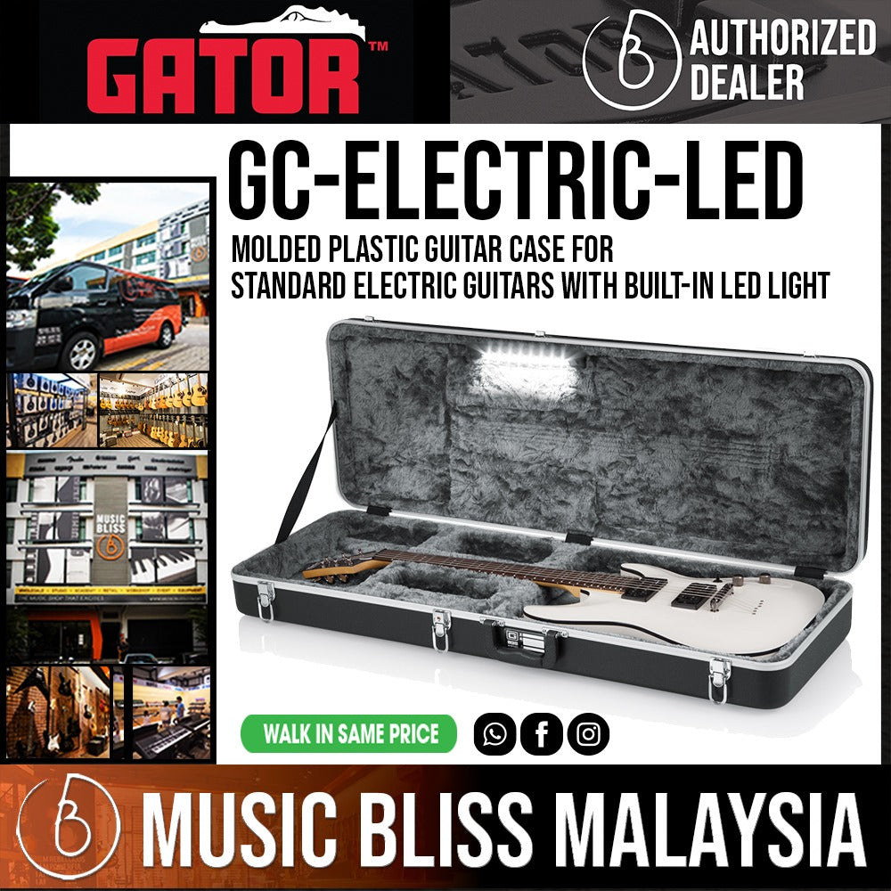 Gator GC-ELECTRIC-LED Deluxe Molded Case with LED Light for Electric ...