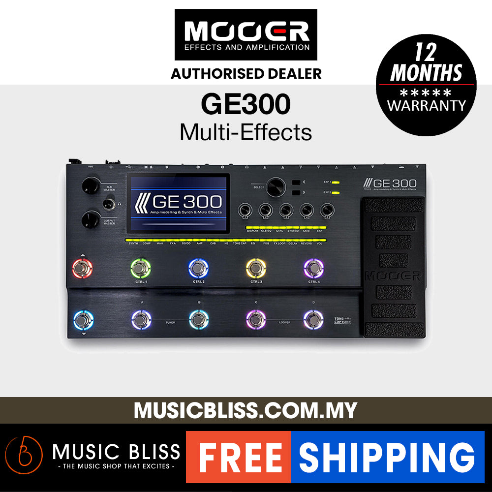 Mooer GE300 Amp Modelling Processor Synth Pedal Guitar Multi Effects ...
