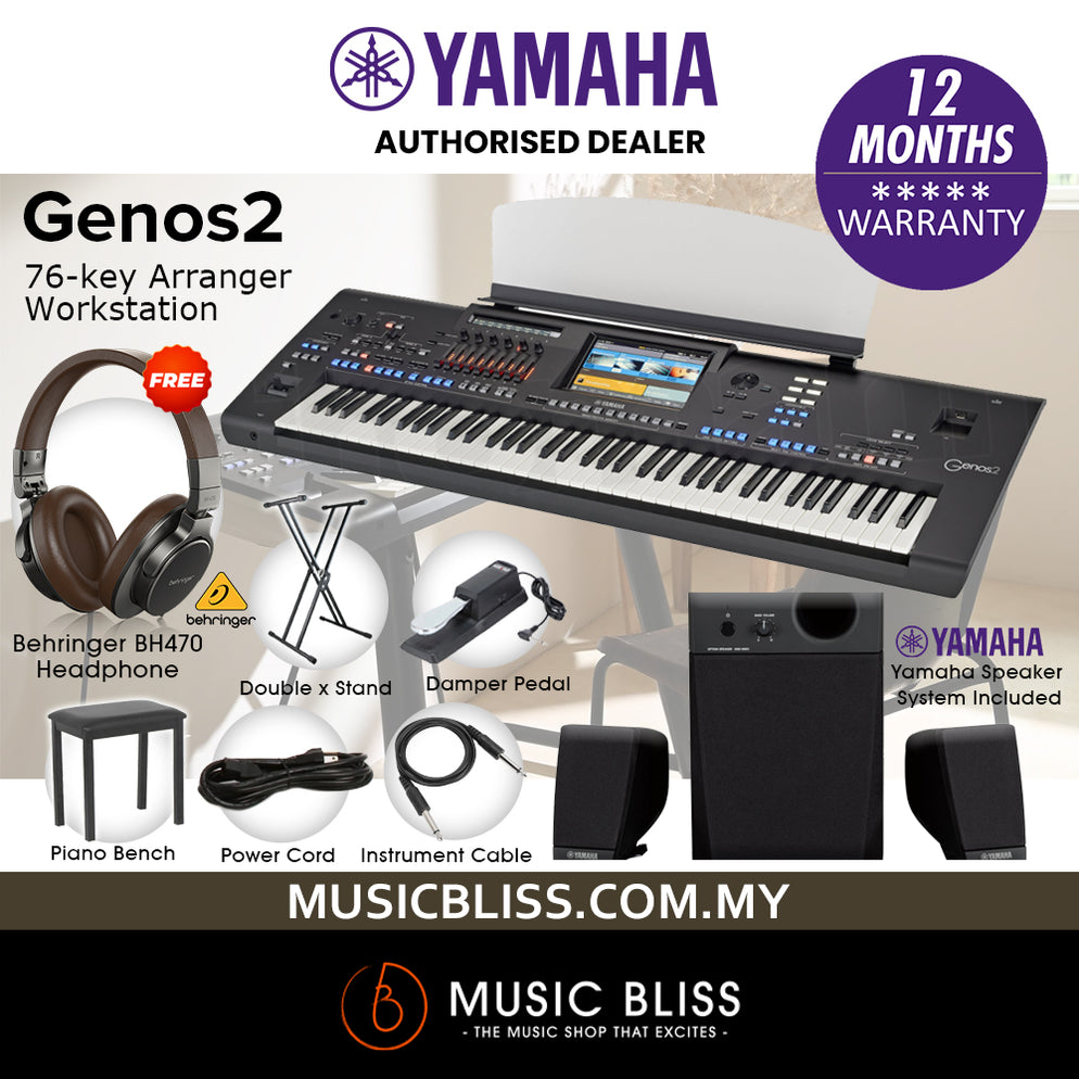 Yamaha Genos2 76-key Arranger Workstation 7 in 1 Performance Full Set Package (Genos 2) | Music ...