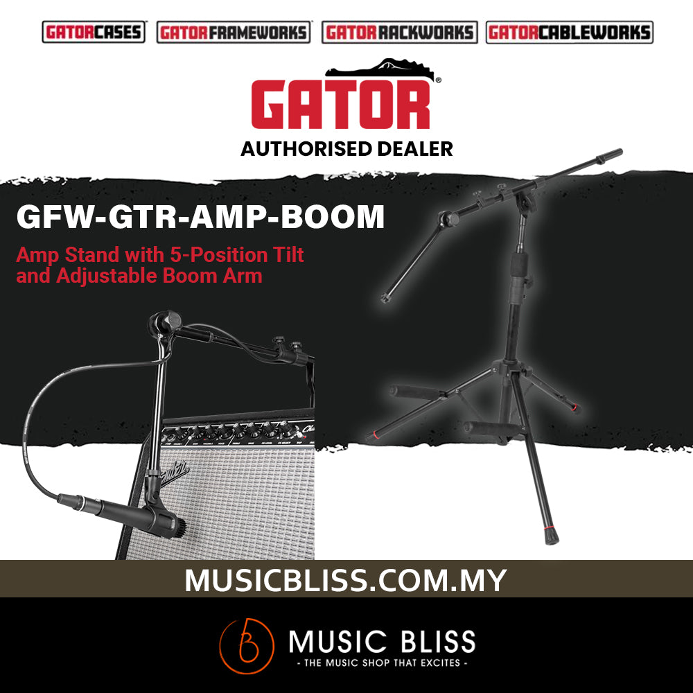 Gator Frameworks GFW-GTR-AMP-BOOM Amp Stand with Microphone Boom Arm ...