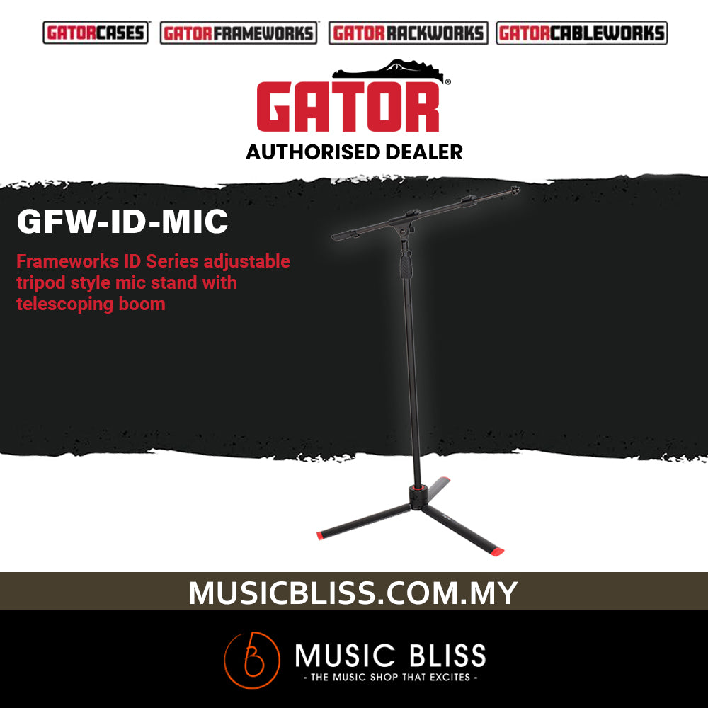Gator Frameworks ID Series Tripod Mic Stand with Boom (GFW-ID-MIC ...