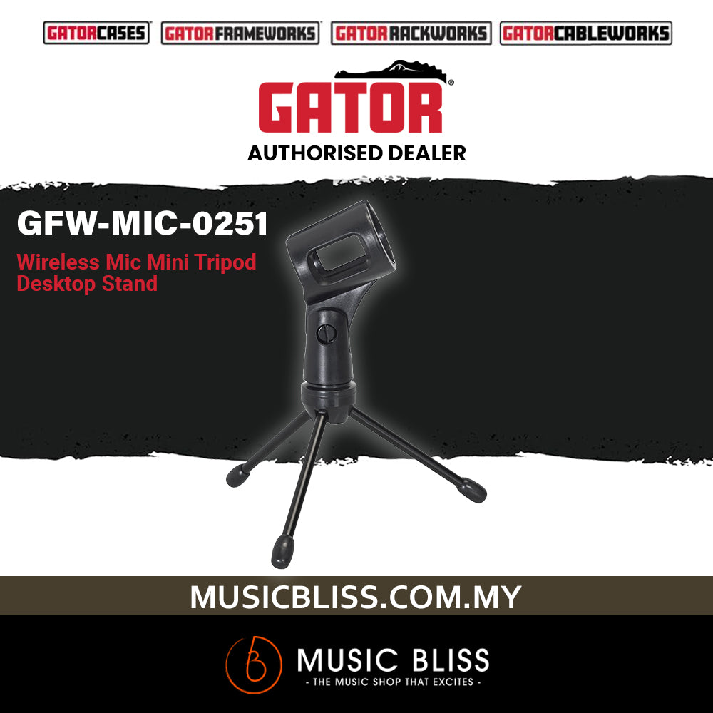 Gator Frameworks GFW-MIC-0251 Mini Tripod Desktop Wireless Mic Stand ...
