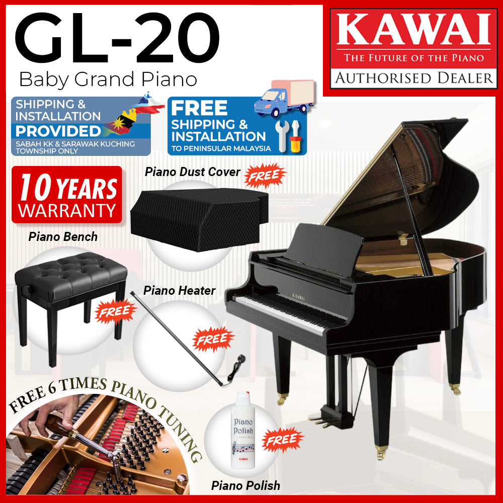 Kawai GL-20 [Made In Japan] Classic Baby Grand Piano - Ebony Polish ...