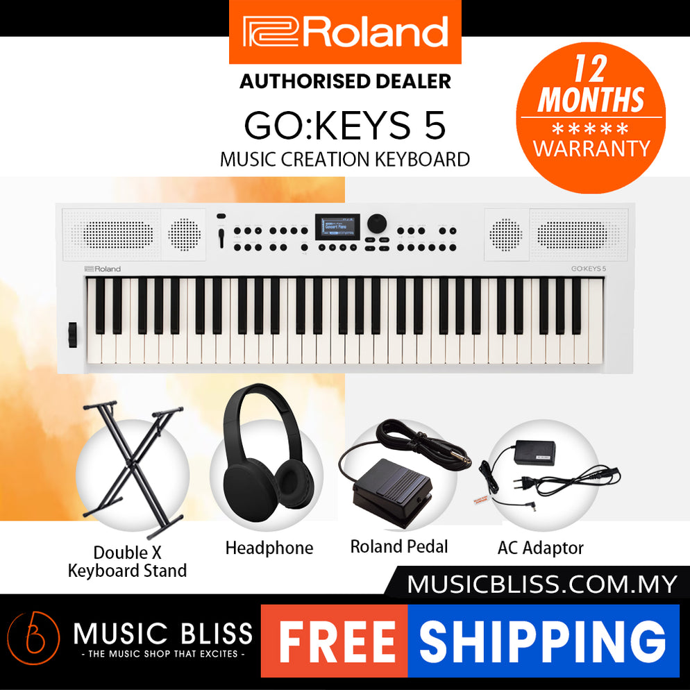 Roland GO:KEYS 5 Keyboard - White — Music Bliss Malaysia