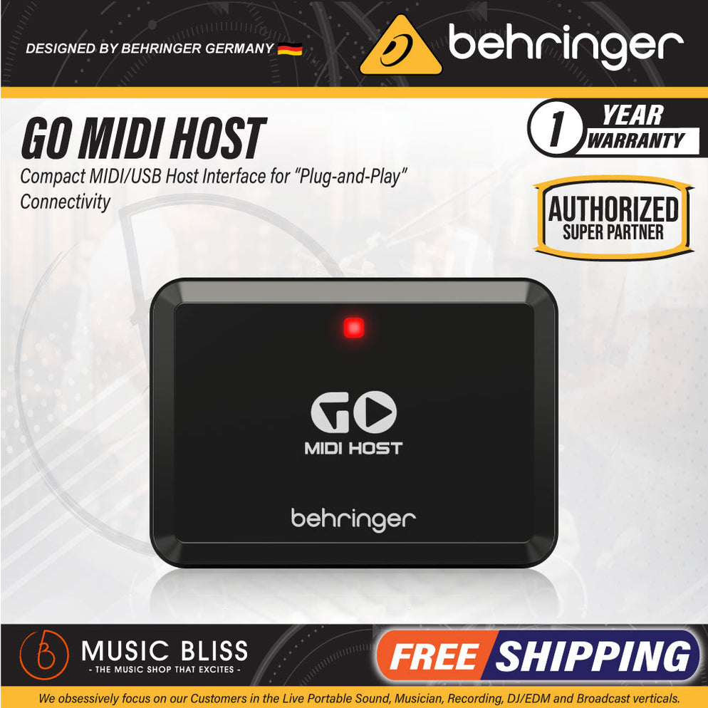 Behringer GO MIDI HOST Compact MIDI/USB Host Interface | Music Bliss ...