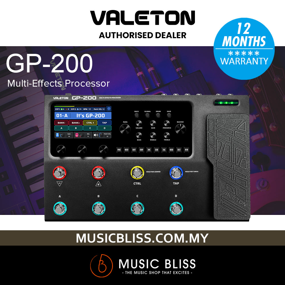 Valeton GP-200 Multi-Effects Processor (GP200) | Music Bliss Malaysia