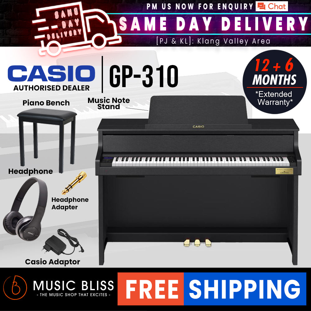 Casio GP-310 Grand Hybrid Piano with FREE Piano Becnh - Black Finish ...