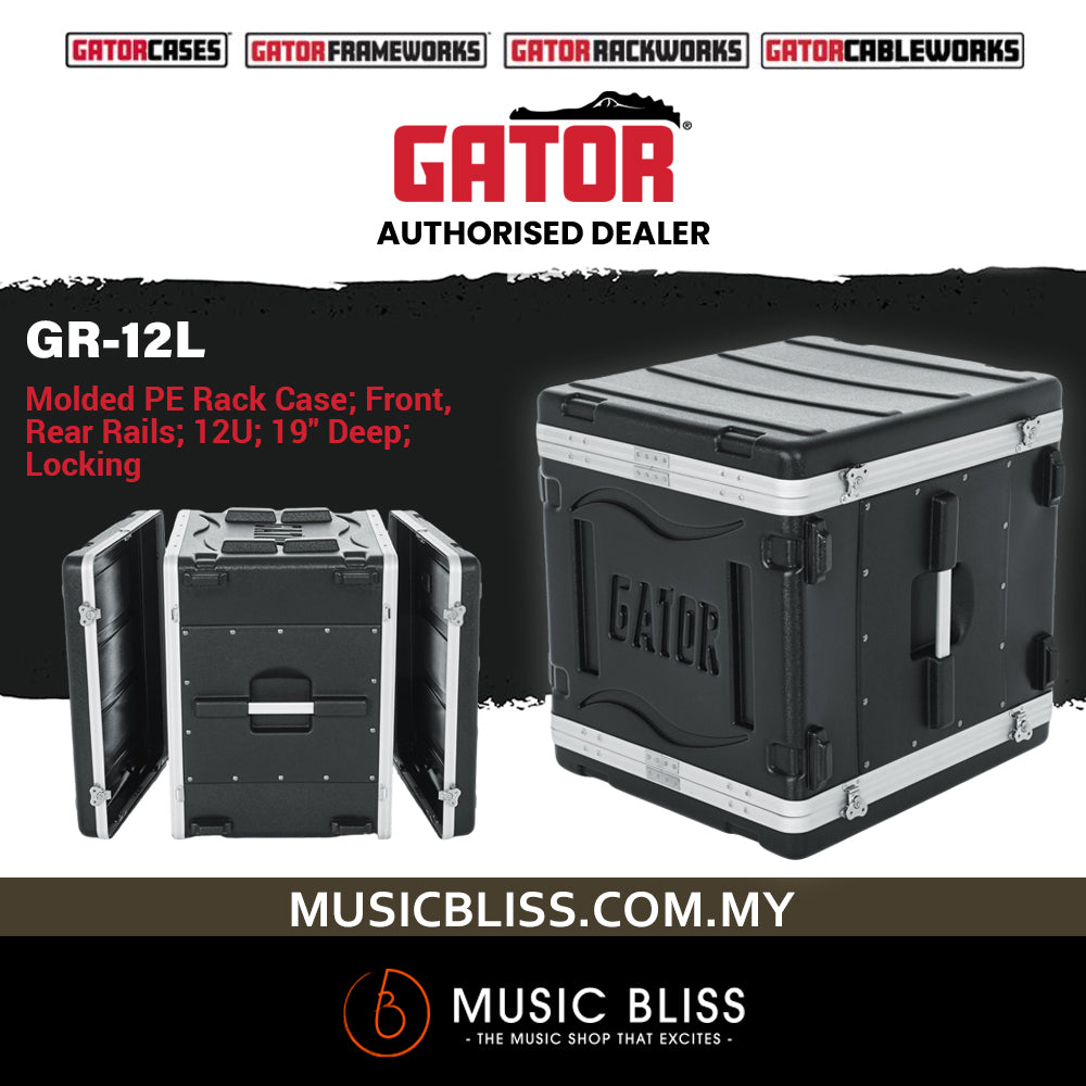 Gator GR-12L 12U Deluxe Rack Case - 12 Rack Spaces | Music Bliss Malaysia
