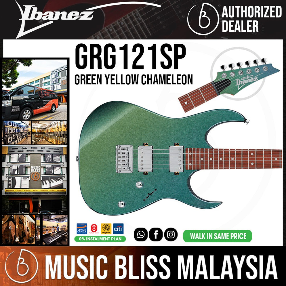 Ibanez GIO GRG121SP Electric Guitar - Green Yellow Chameleon (GRG121SP-GYC) | Music Bliss Malaysia