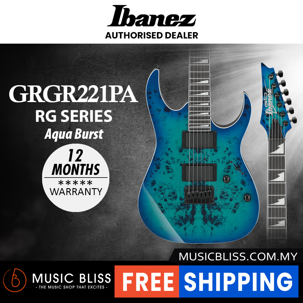 Ibanez Gio GRGR221PA Electric Guitar - Aqua Burst | Music Bliss Malaysia