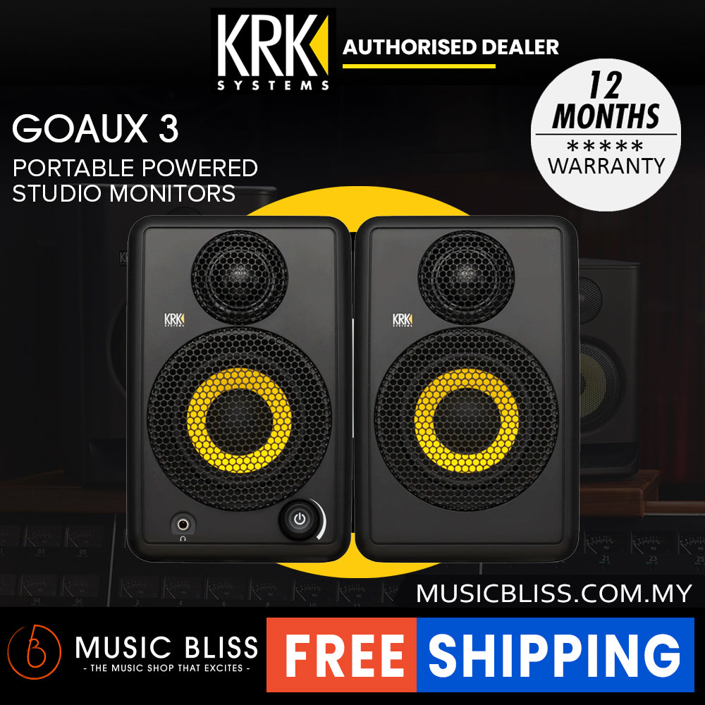 KRK Go Aux 3 3" Portable Studio Monitors - Pair (GoAux3) | Music Bliss Malaysia