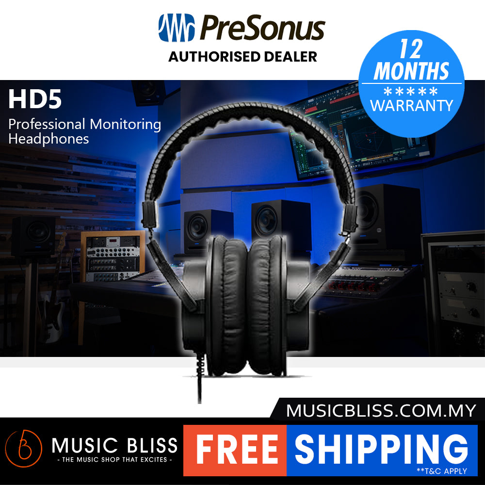 PreSonus HD5 Professional Monitoring Headphones | Music Bliss Malaysia