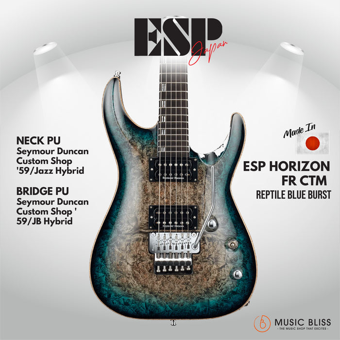 ESP Original HORIZON-CTM FR/Burl Maple - Reptile Blue Burst [MIJ - Made ...