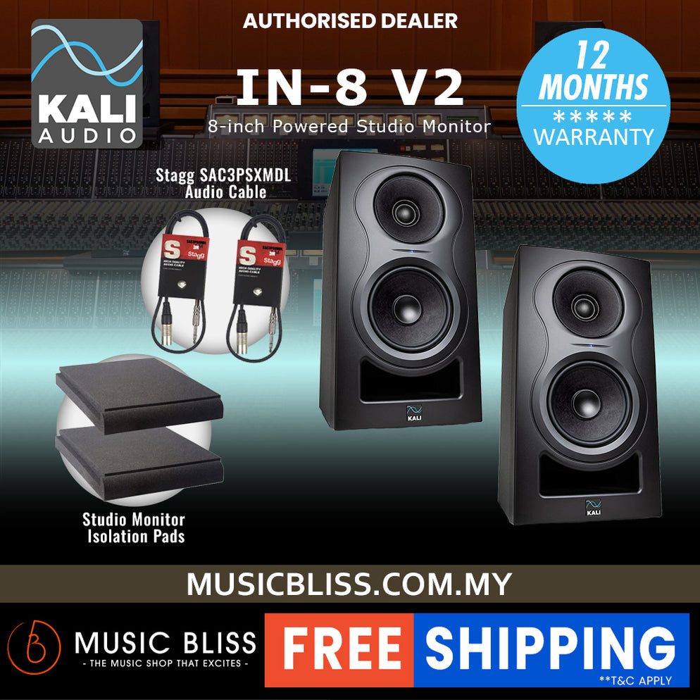 Kali Audio IN-8 V2 8-inch Powered Studio Monitor - Pair (IN8 / IN 8 ...