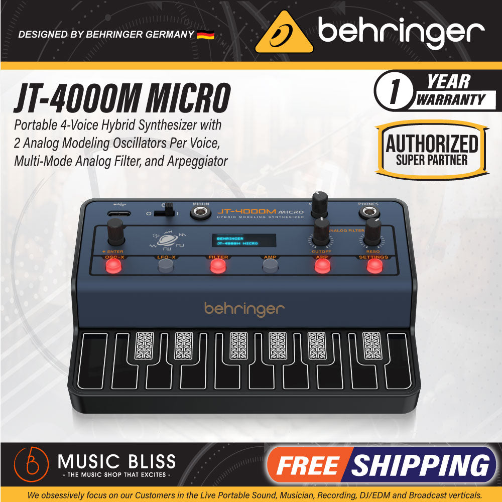 Behringer JT-4000M Micro Hybrid Modeling Synthesizer with MIDI | Music ...