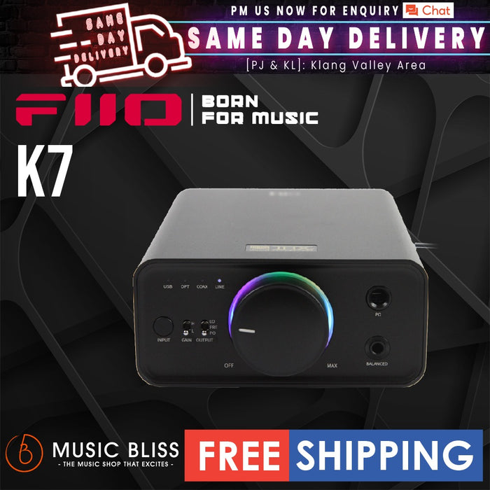 FiiO K7 Desktop DAC and Amplifier - Black (K-7) | Music Bliss Malaysia