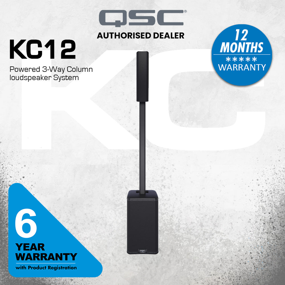 QSC KC12 3000W Active 3-Way Column Loudspeaker System - Black | Music ...