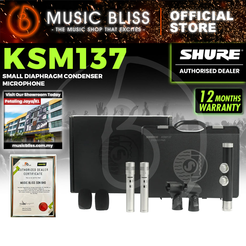 Shure KSM137/SL STEREO Cardioid Condenser Instrument Microphone ...