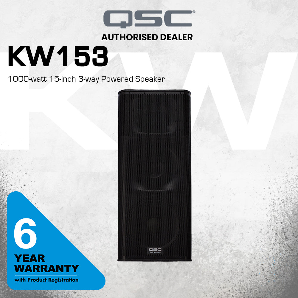 QSC KW153 1000-watt 15-inch 3-way Powered Speaker | Music Bliss Malaysia