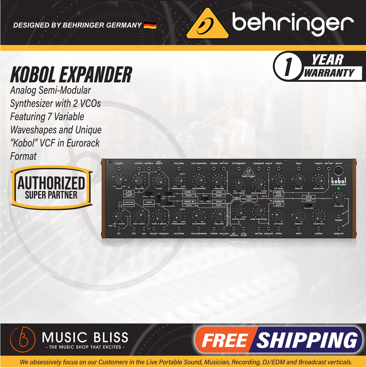 Behringer Kobol Expander Semi-modular Analog Synthesizer | Music Bliss Malaysia