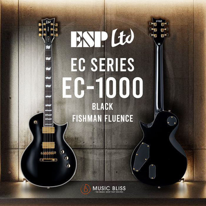 ESP LTD EC-1000 Electric Guitar - Black with Fishman Fluence | Music Bliss Malaysia