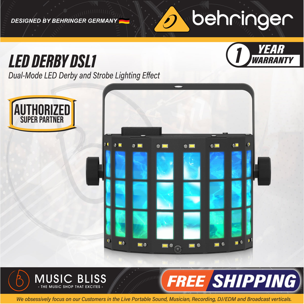 Behringer LED DERBY DSL1 - Dual-Mode LED Derby and Strobe Lighting ...