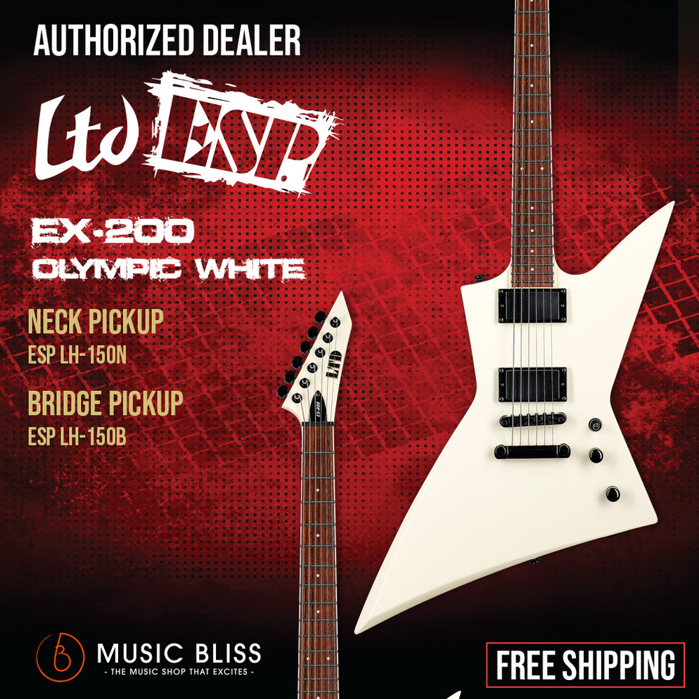 ESP LTD EX-200 Solidbody Electric Guitar - Olympic White | Music Bliss ...