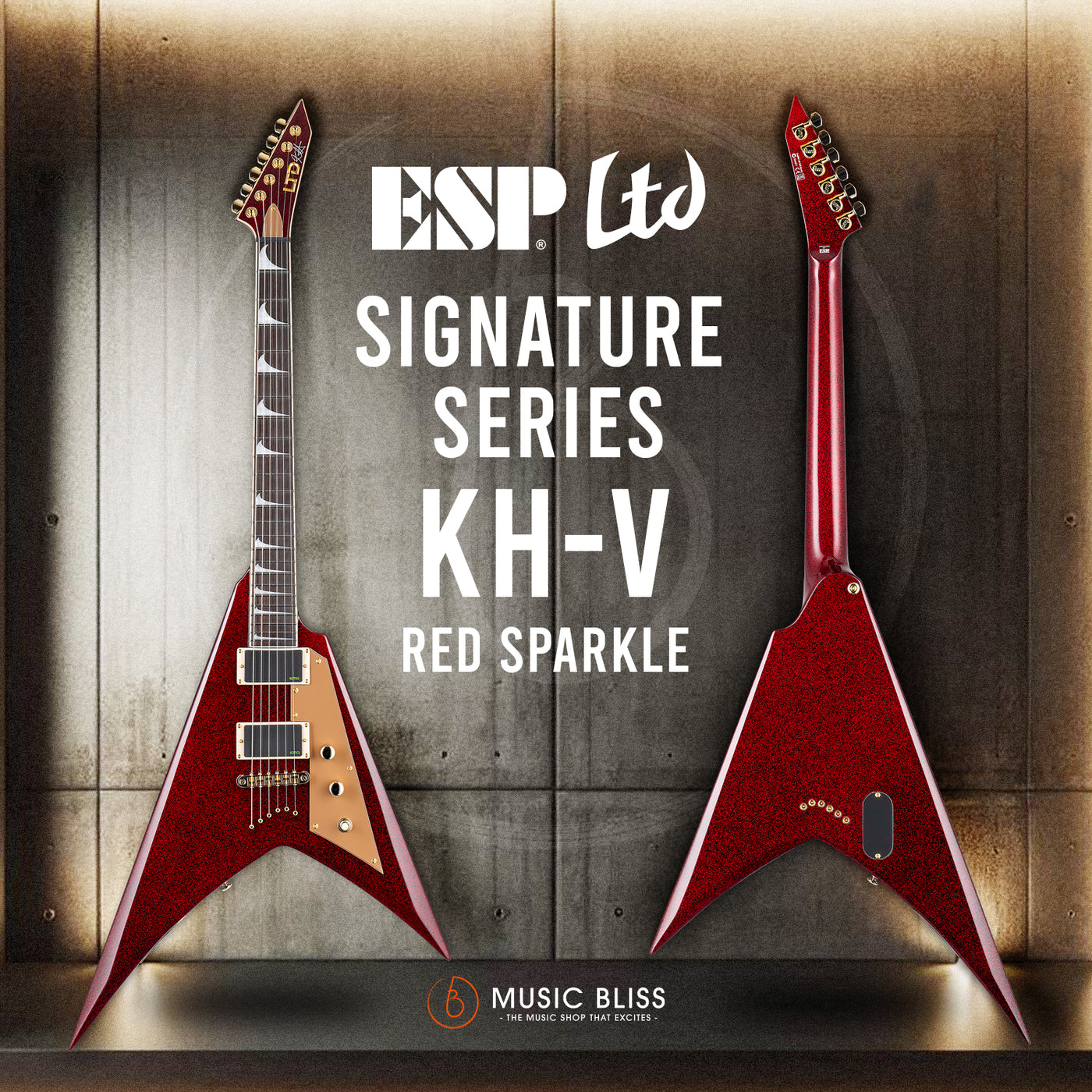 ESP LTD KH-V Kirk Hammett Signature Electric Guitar - Red Sparkle (KHV ...