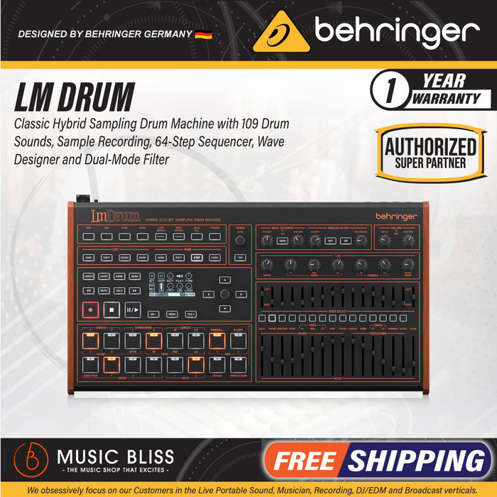 Behringer LM DRUM Hybrid Sampling Drum Machine | Music Bliss Malaysia