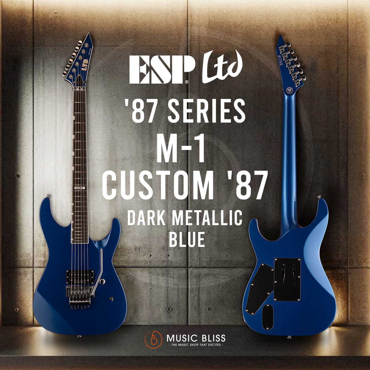 ESP LTD M-1 Custom '87 FR - Dark Metallic Blue | Music Bliss Malaysia
