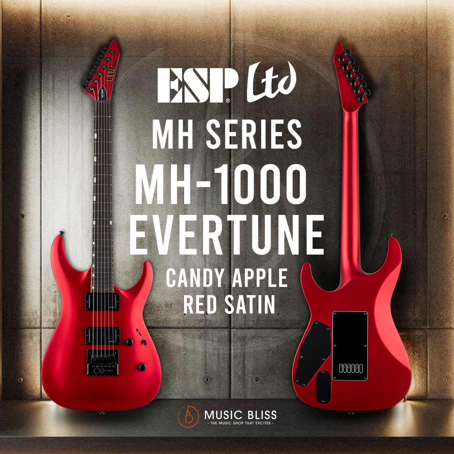 ESP LTD MH-1000 EverTune Electric Guitar - Candy Apple Red Satin ...