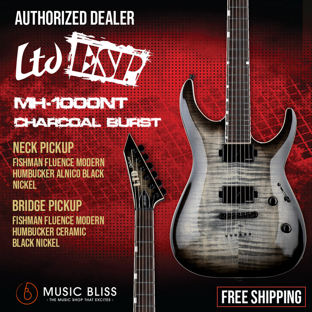 ESP LTD MH-1000NT Electric Guitar - Charcoal Burst | Music Bliss Malaysia