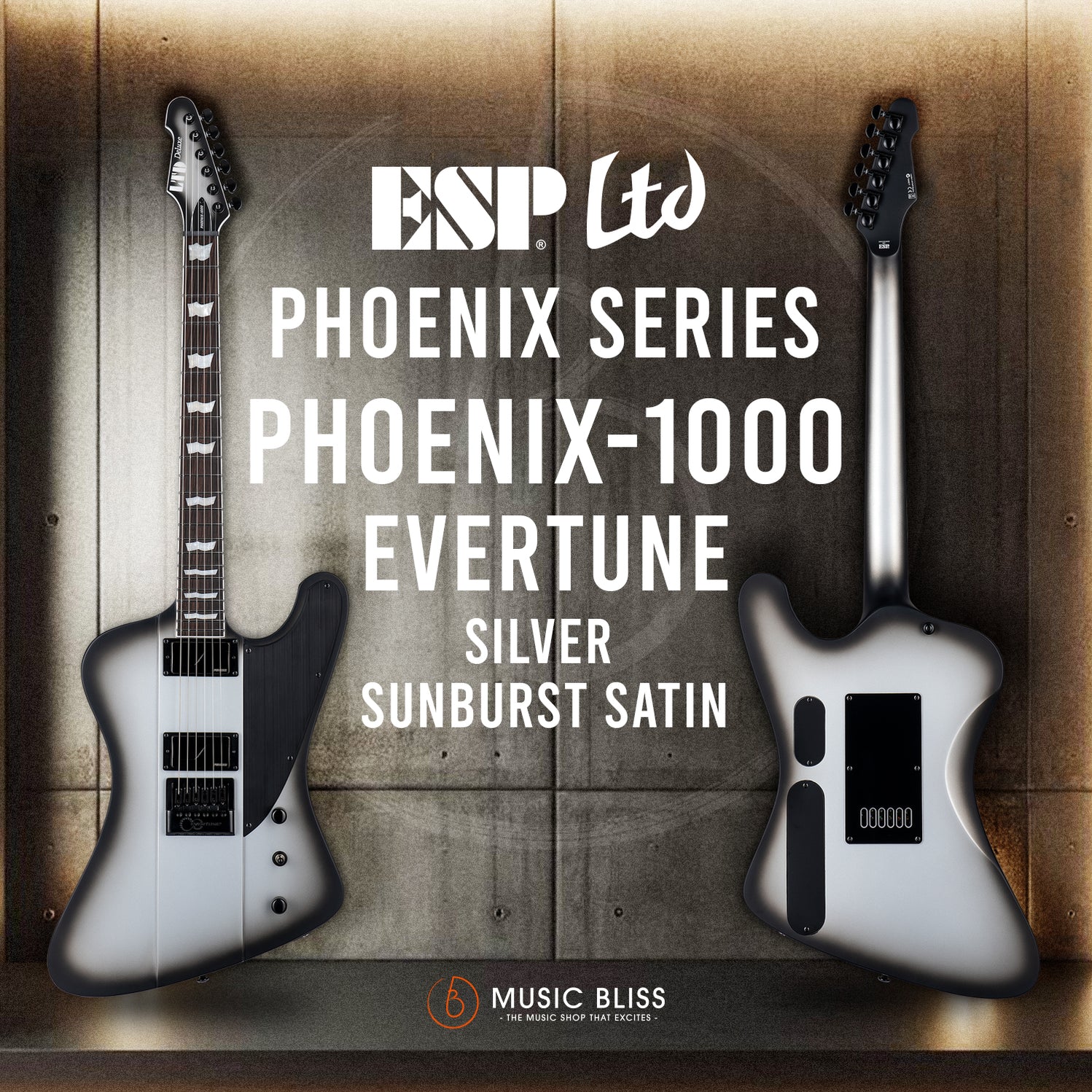 ESP LTD Phoenix-1000 EverTune Electric Guitar - Silver Sunburst Satin ...