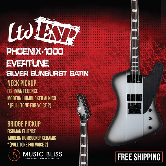 ESP LTD Phoenix-1000 EverTune Electric Guitar - Silver Sunburst Satin ...