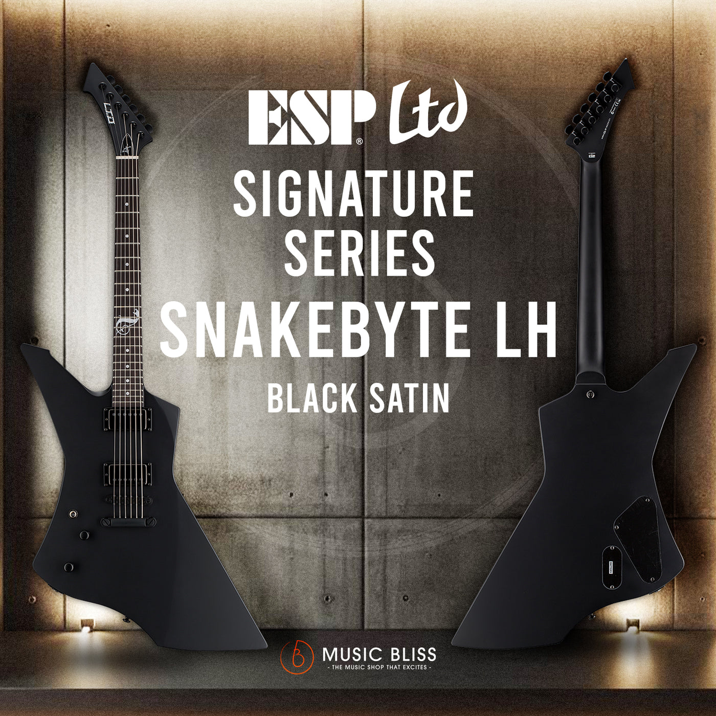 ESP LTD James Hetfield Signature Snakebyte Left-handed - Black Satin ...