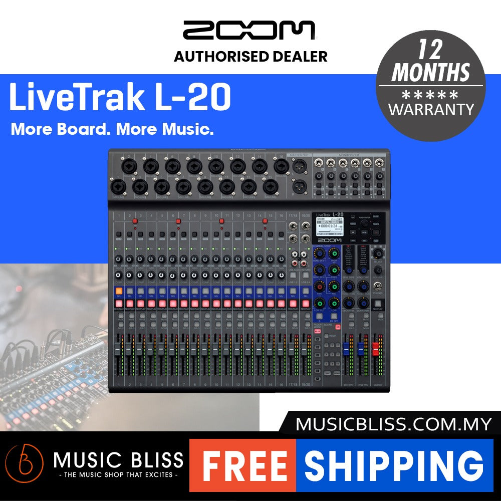 Zoom L-20 LiveTrak Digital Mixer with 0% Instalment (L20) | Music Bliss ...