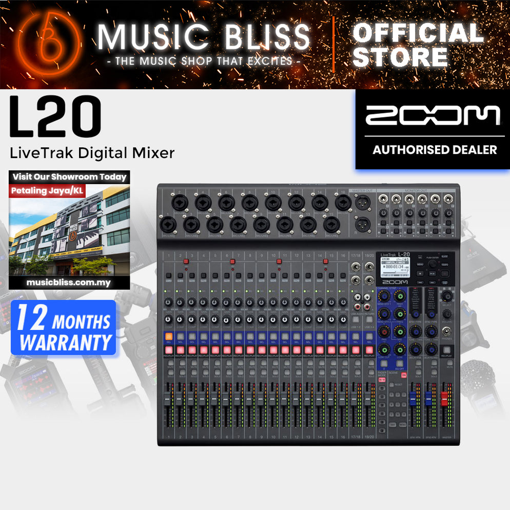 Zoom L-20 LiveTrak Digital Mixer with 0% Instalment (L20) | Music Bliss ...
