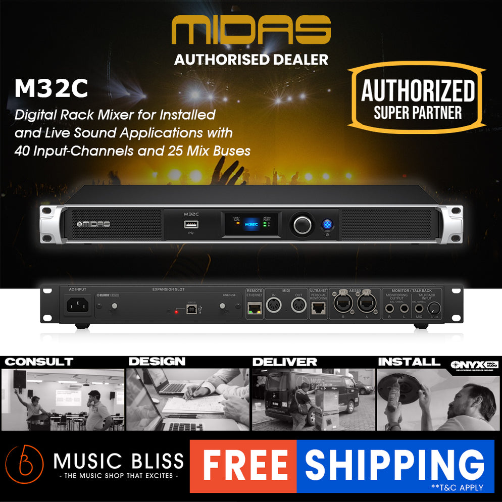 Midas M32C 40-channel Digital Rackmount Mixer (M-32C / M 32C) | Music ...